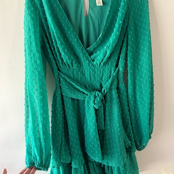 Jessica Simpson | Dresses | Jessica Simpson Green Wrap Dress With ...
